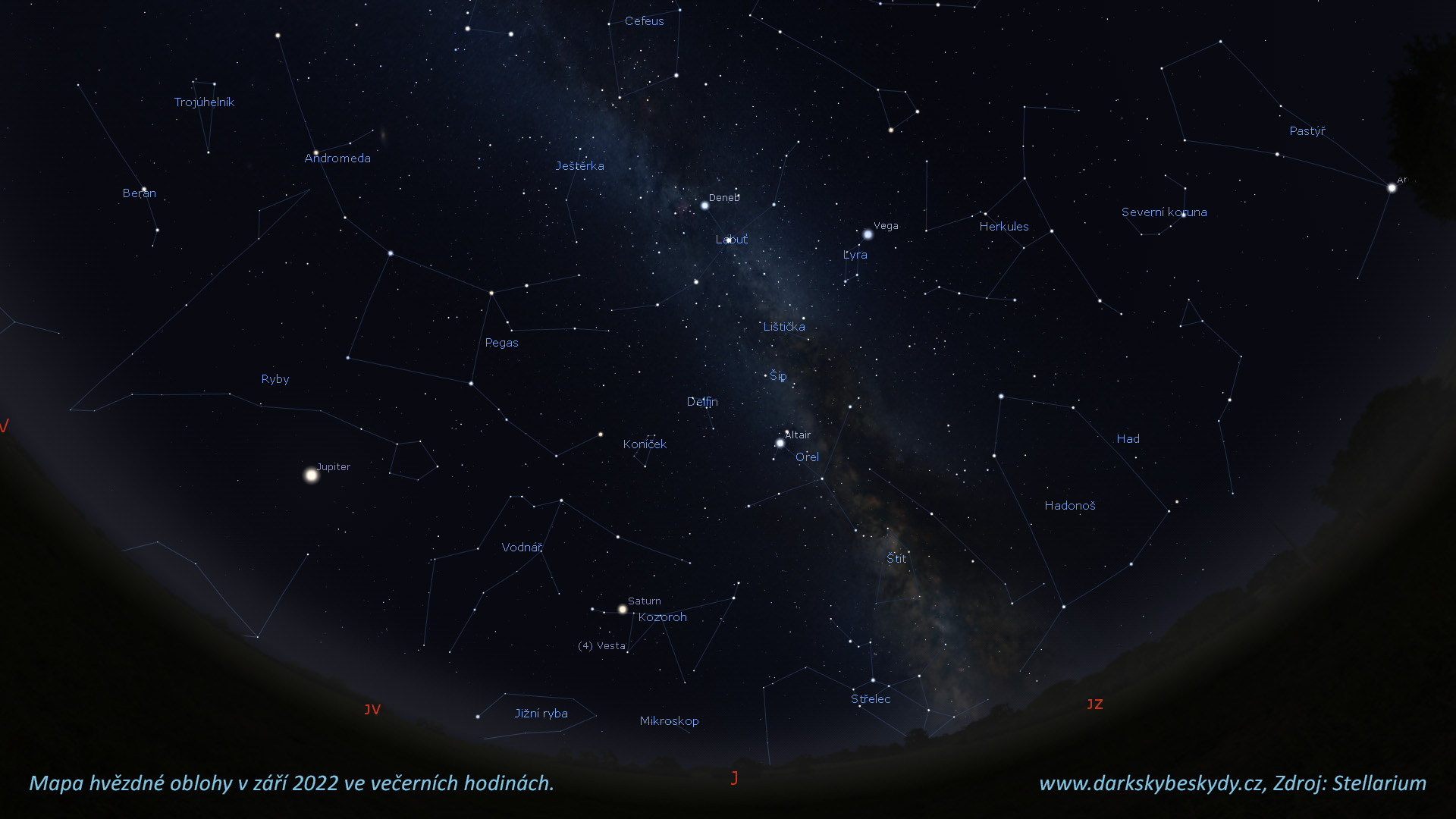 Obloha v září 2021 - Dark Sky Beskydy - Park tmavé oblohy
