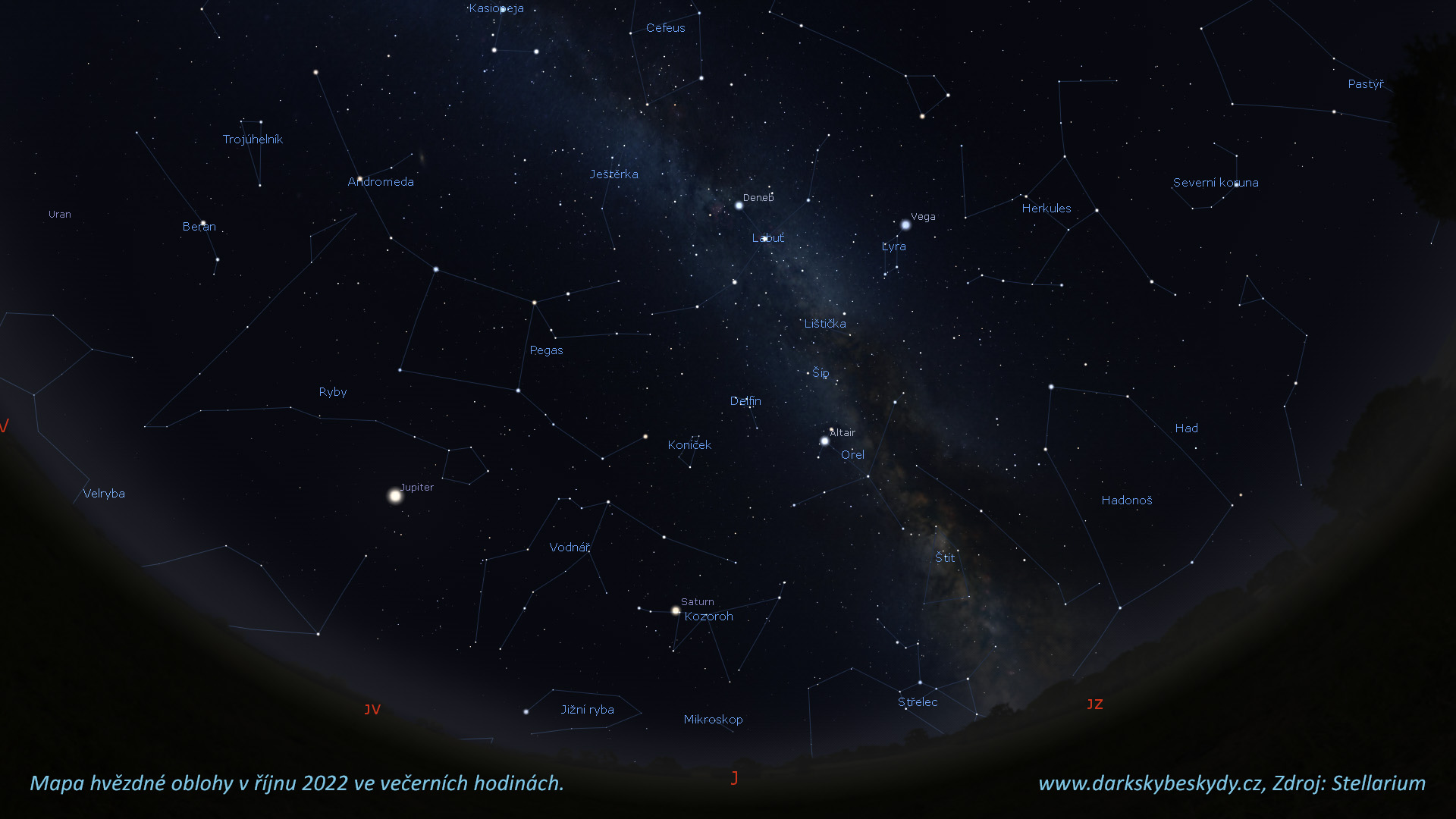 Obloha v říjnu 2021 - Dark Sky Beskydy - Park tmavé oblohy